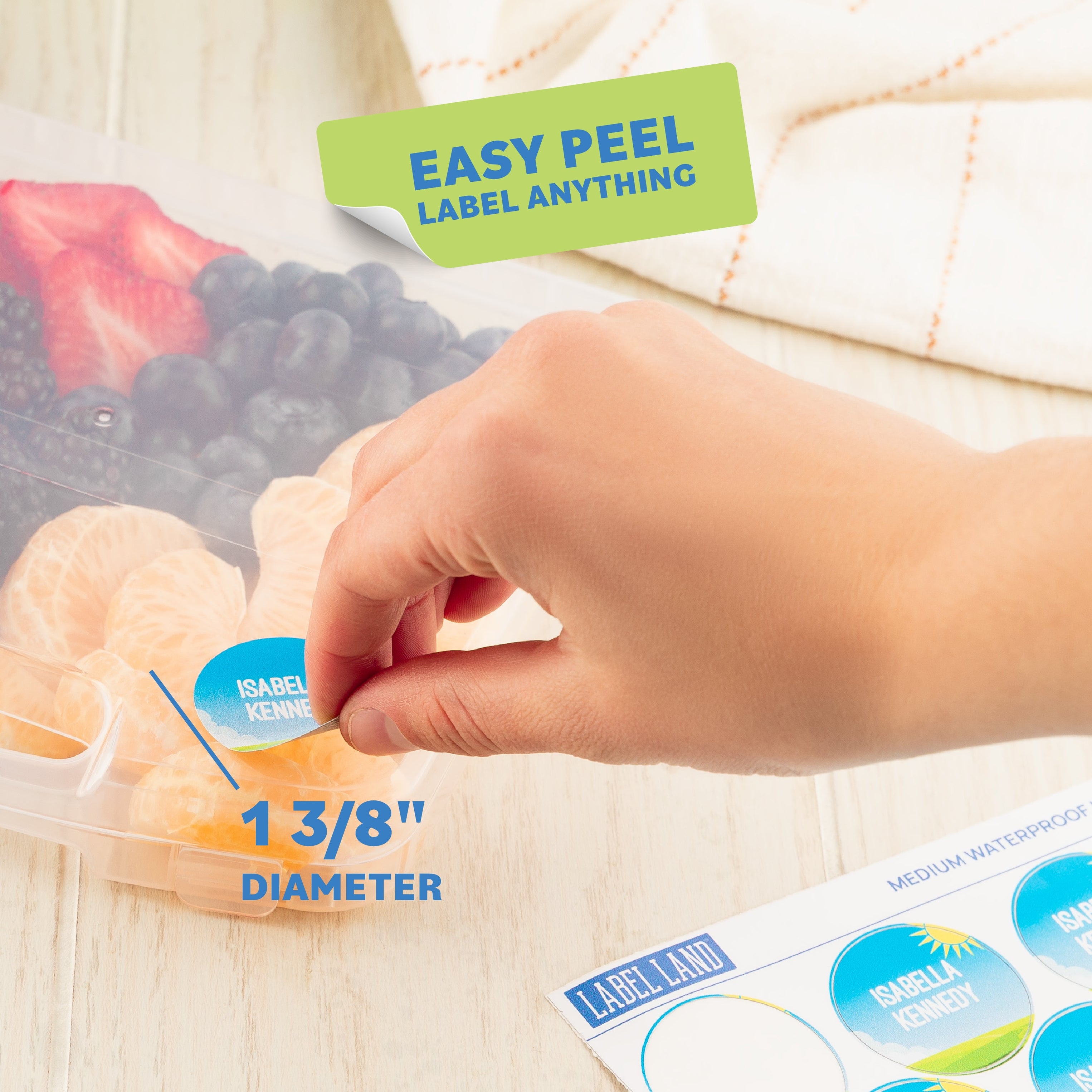 Medium Round Name Labels | Tie Dye | Label Land