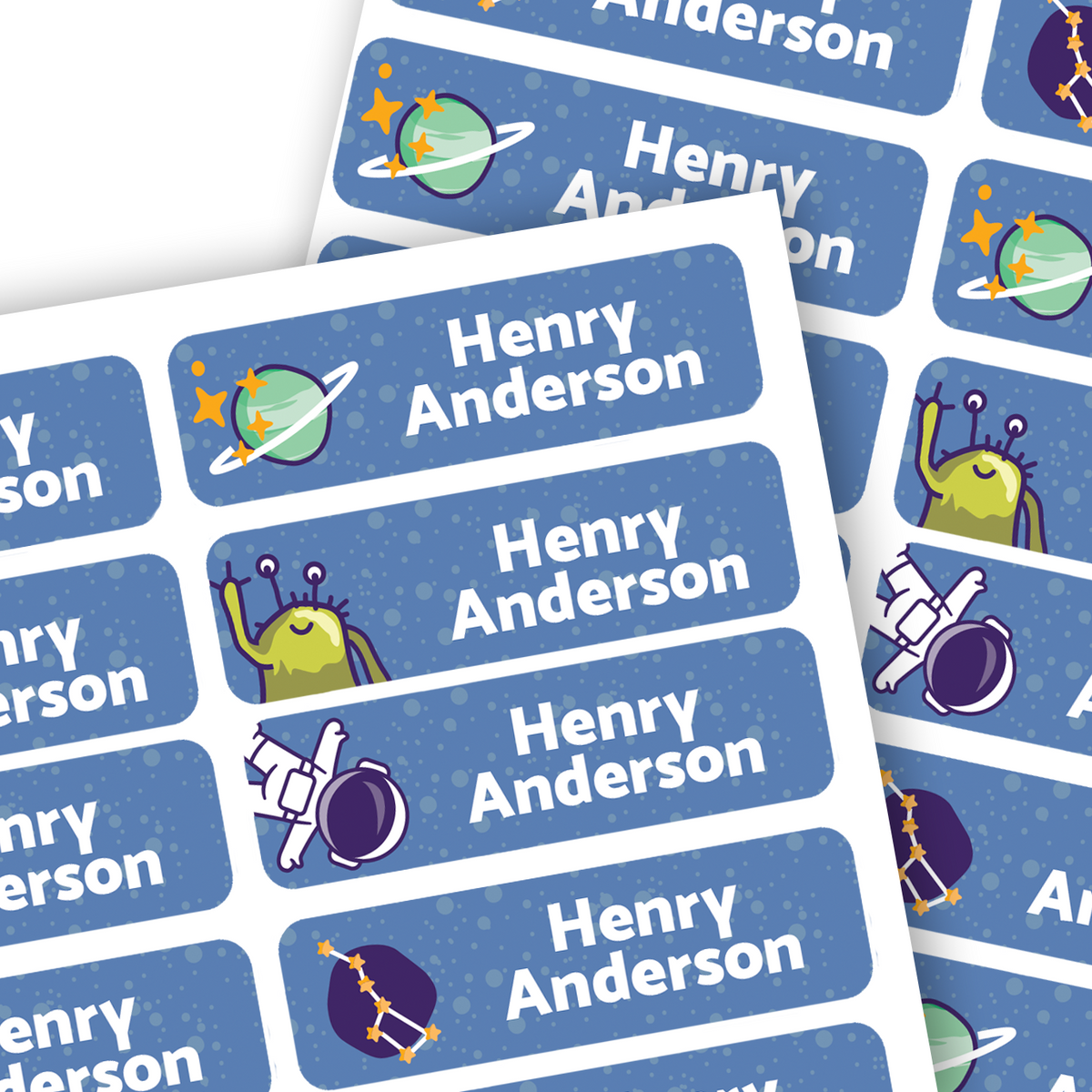 Medium Rectangle Name Labels | Galaxy | Label Land