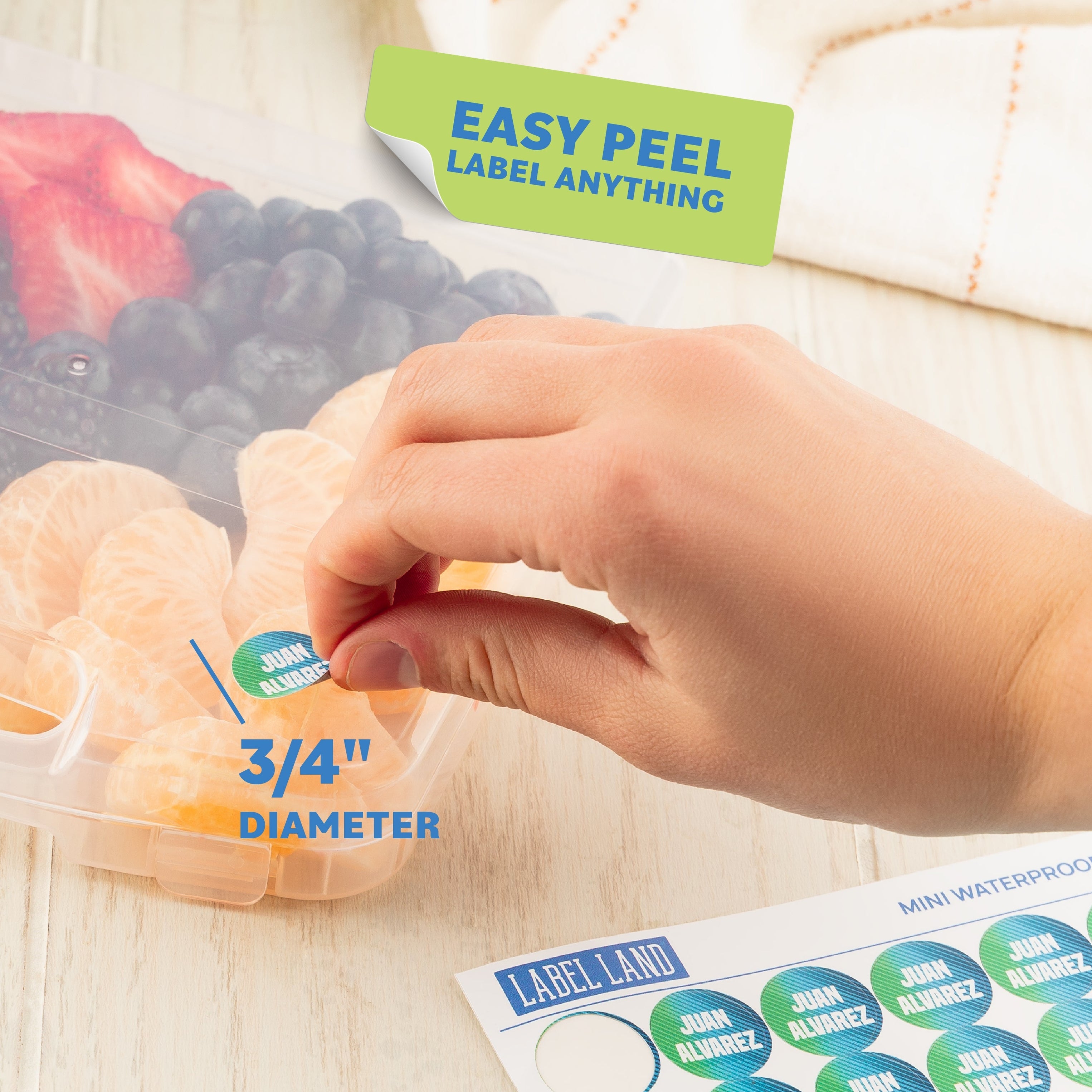 Mini Round Name Labels | Border | Label Land