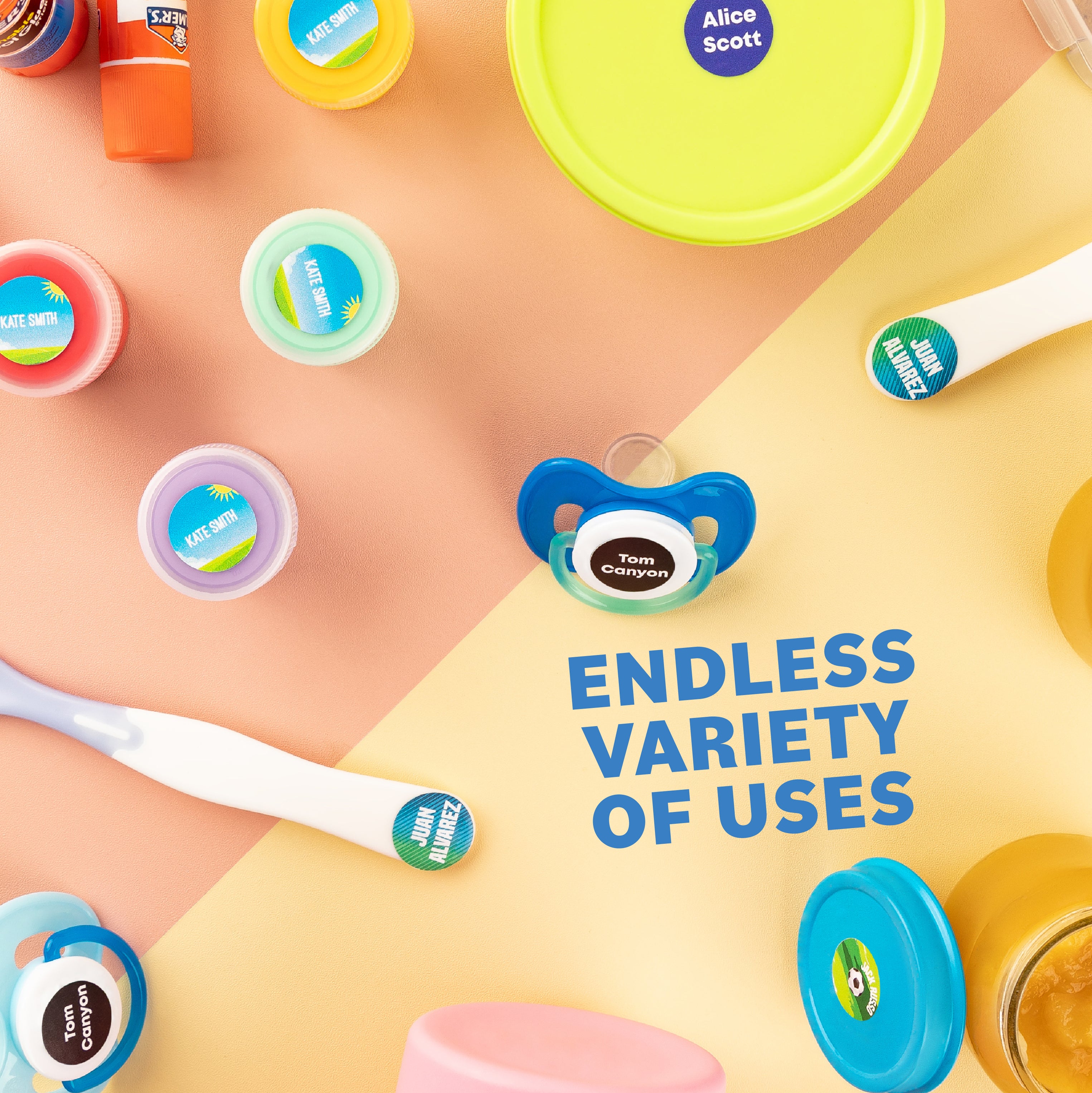 Mini Round Name Labels | Label Land