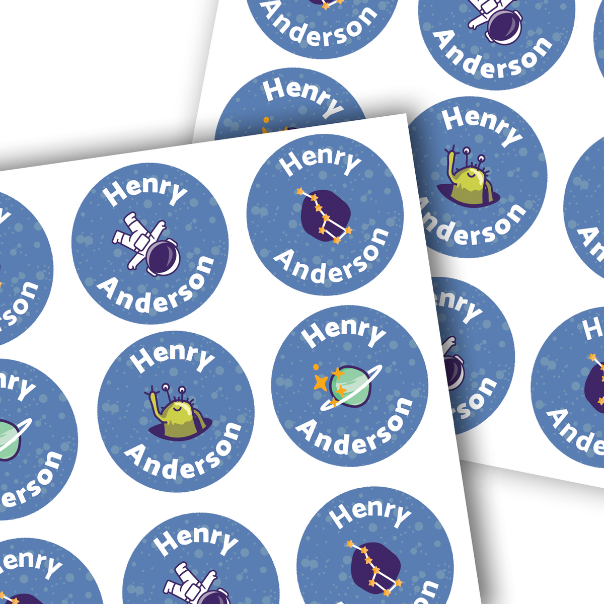 Medium Round Name Labels | Galaxy | Label Land