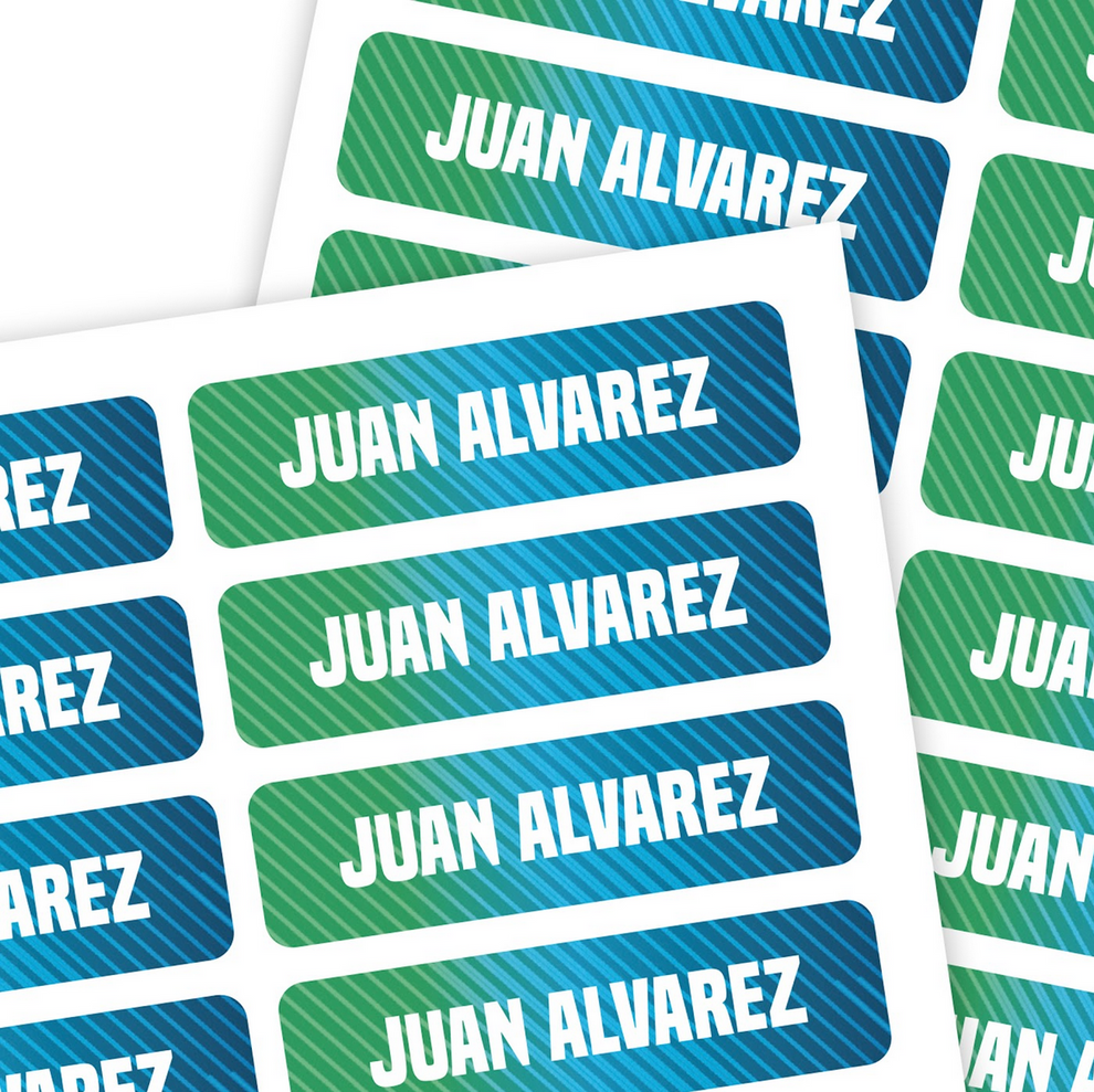 Medium Rectangle Name Labels | Gradient | Label Land
