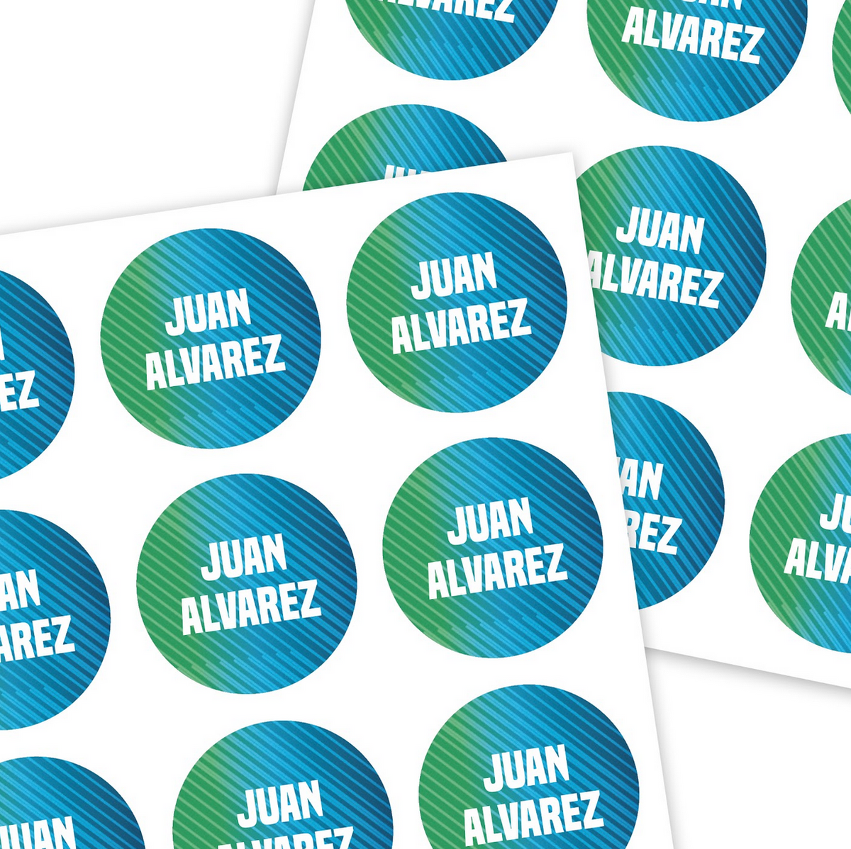 Mini Round Name Labels | Gradient | Label Land