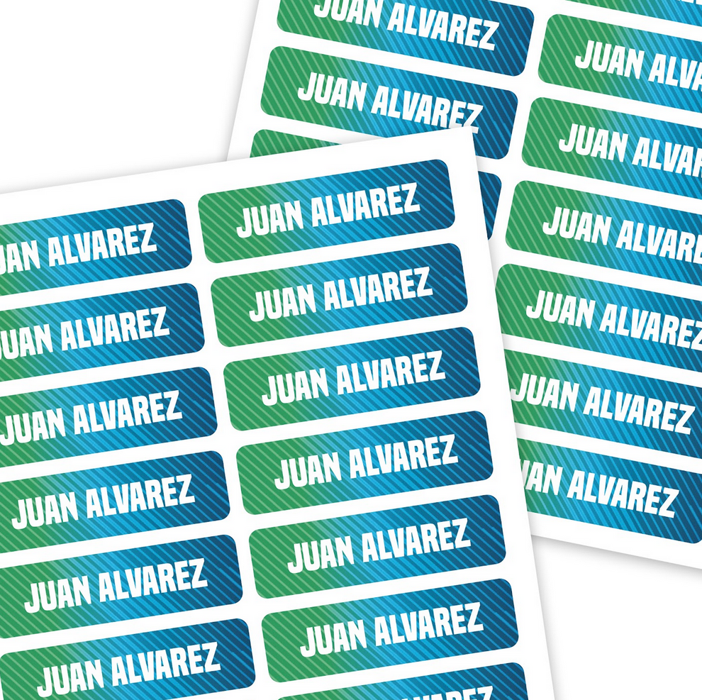 Mini Rectangle Name Labels | Gradient | Label Land