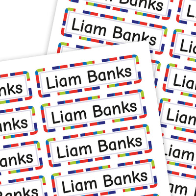 Medium Rectangle Name Labels | Stripes | Label Land